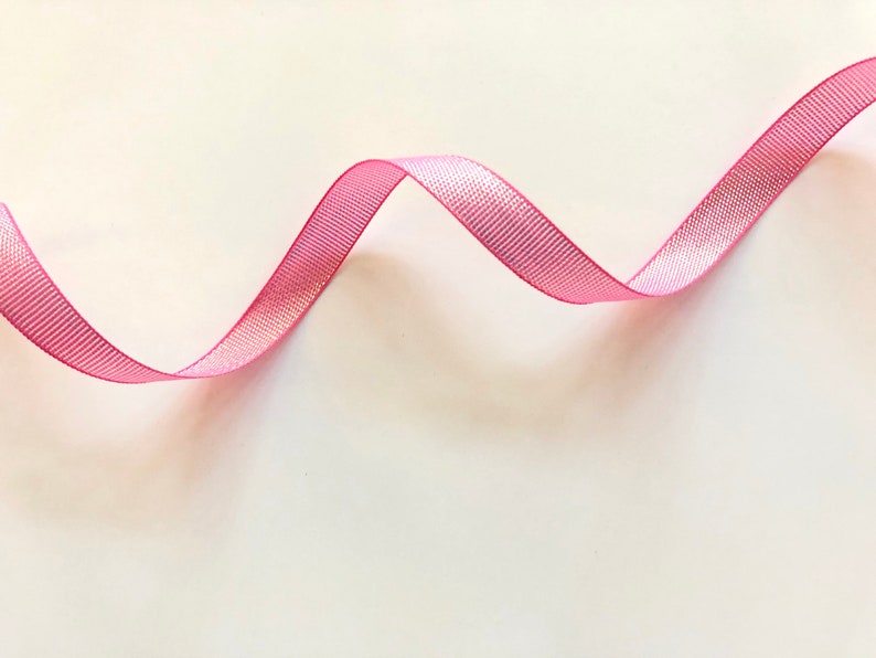 5 Yards 3/8 Pink or Clear Lamé Iridescent Ribbon for | Etsy