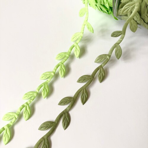 Light Green Leaf Ribbon Trim 1/4 Wide by the Yard - Etsy