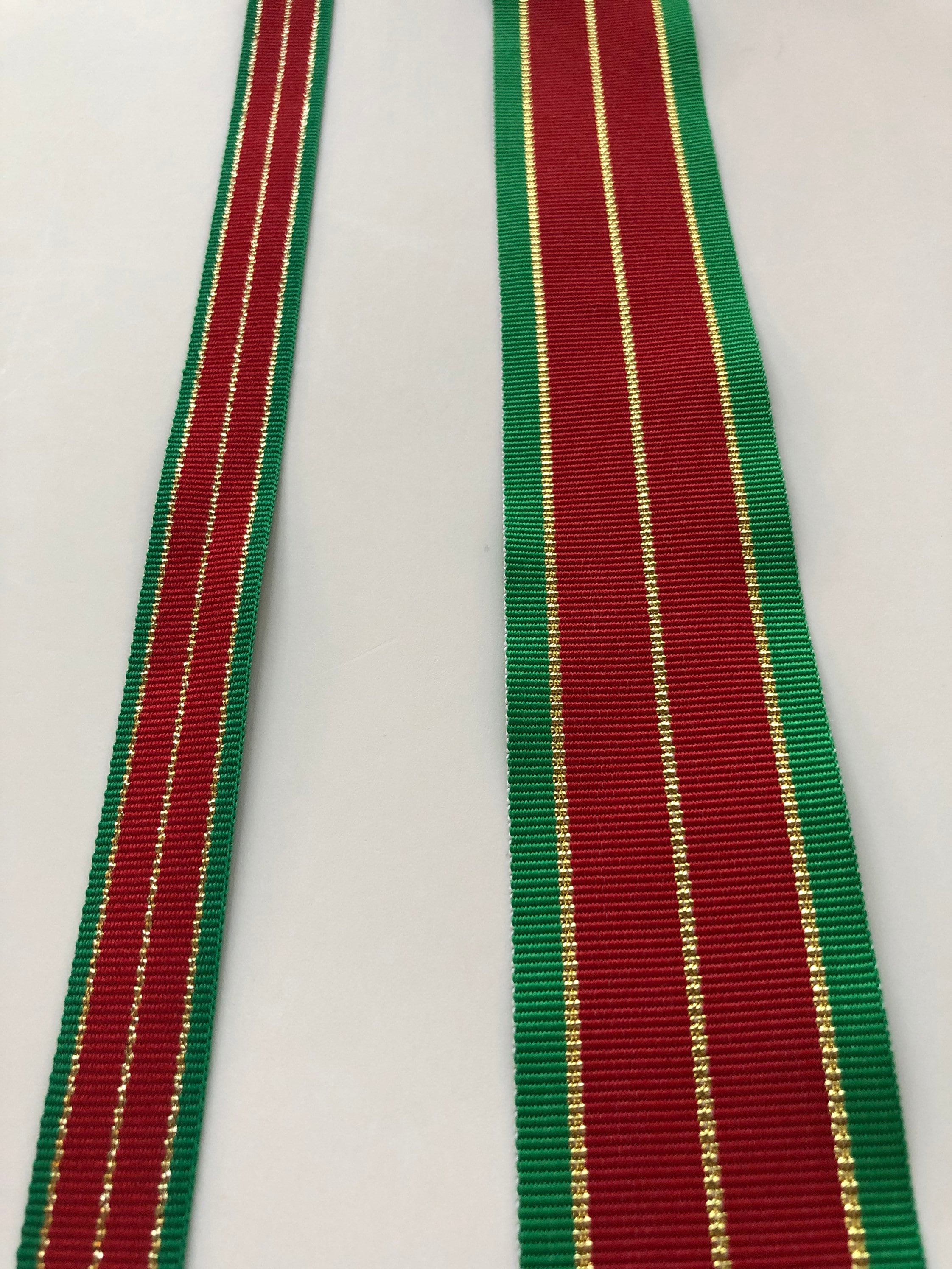 Red Green & Gold Striped Ribbon, by the Yard, 5/8” 7/8” or 1 3/8 ...