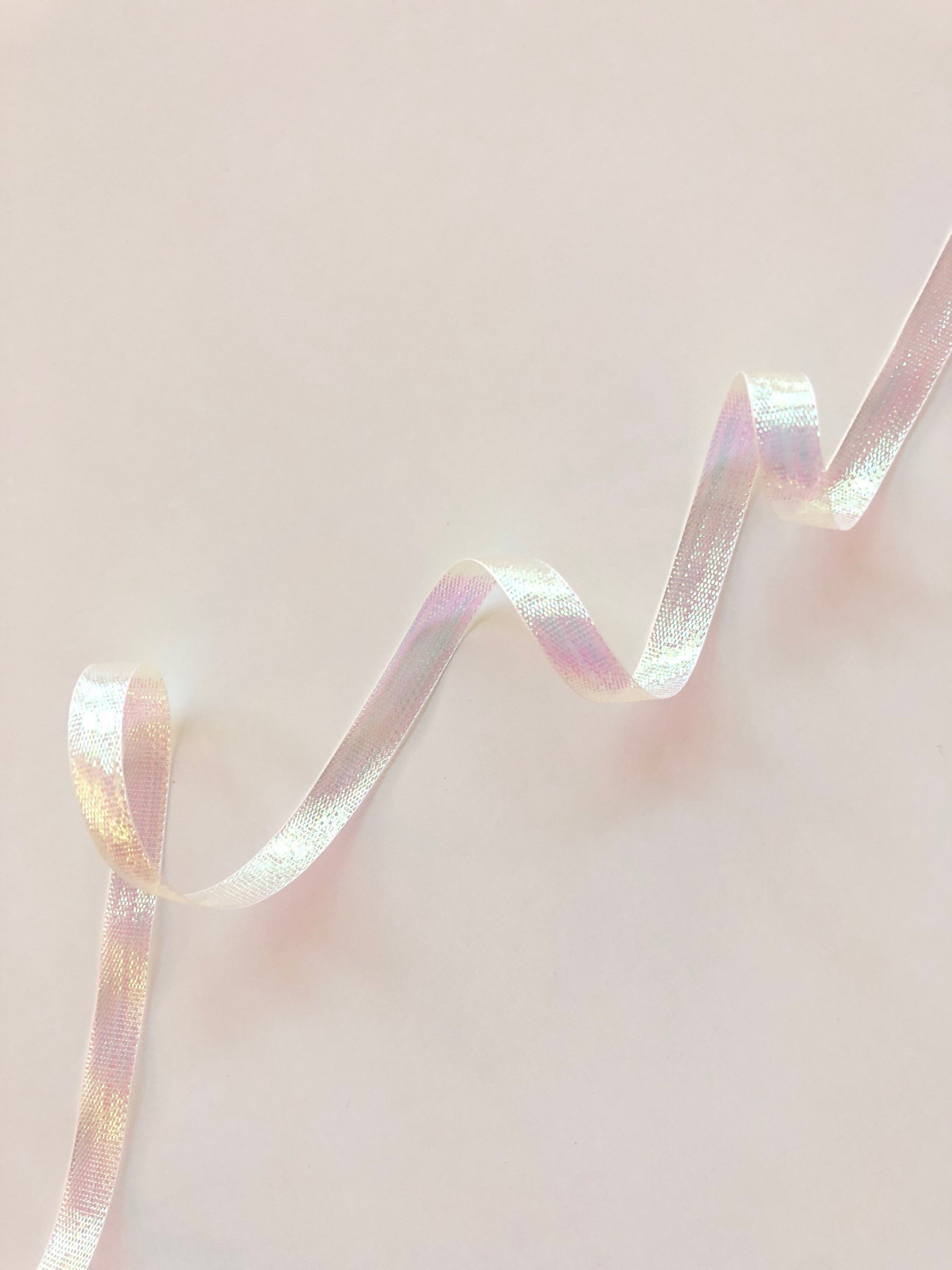 5 Yards 3/8 Pink or Clear Lamé Iridescent Ribbon for | Etsy