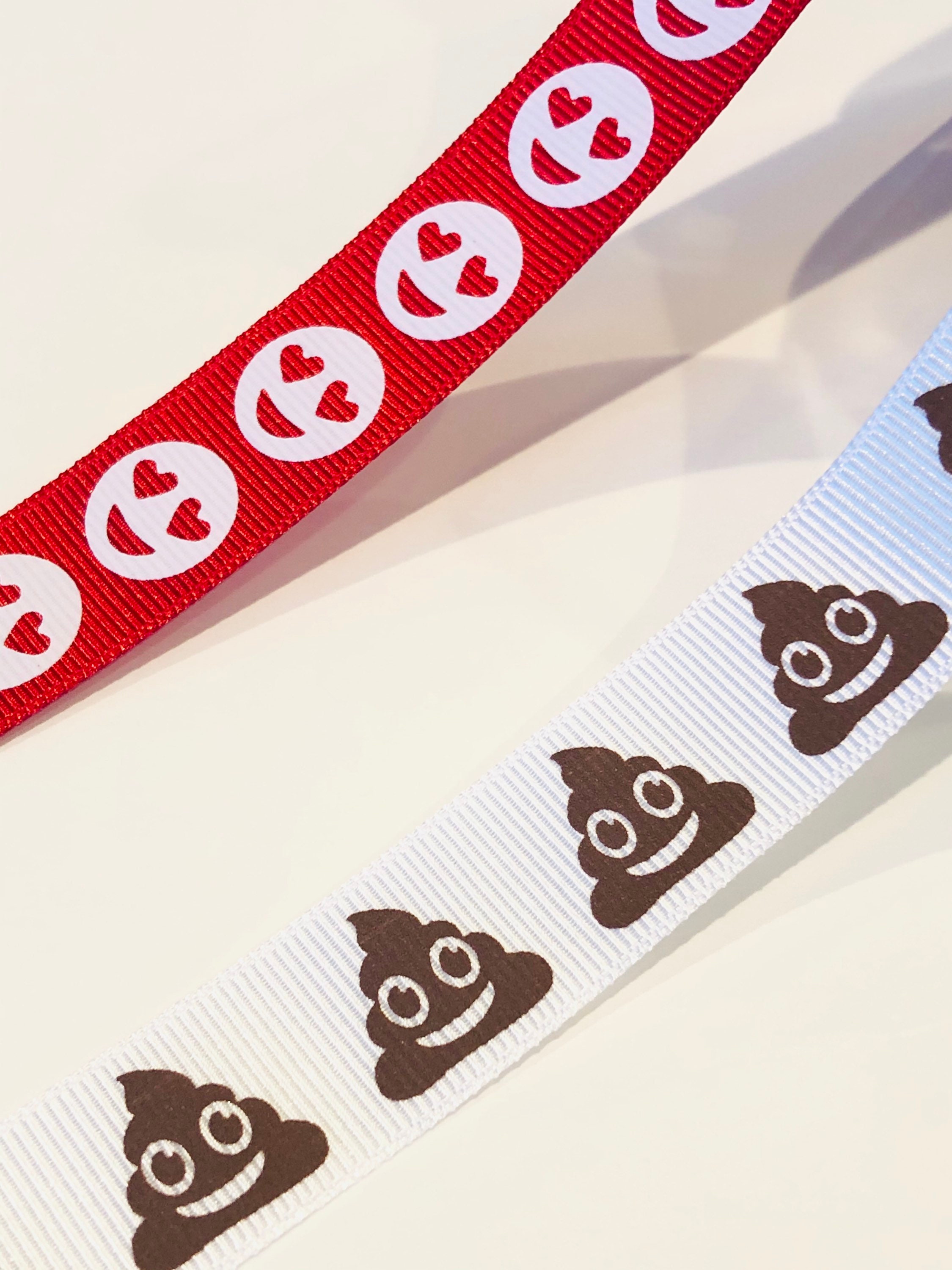 Funny Emoji Ribbon 5 Yards x 3/4 Inch Wide Poop Emoji or - Etsy.de