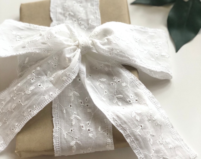 2.5” White Cotton Eyelet Ribbon Trim, by the Yard, for Junk Journal ...