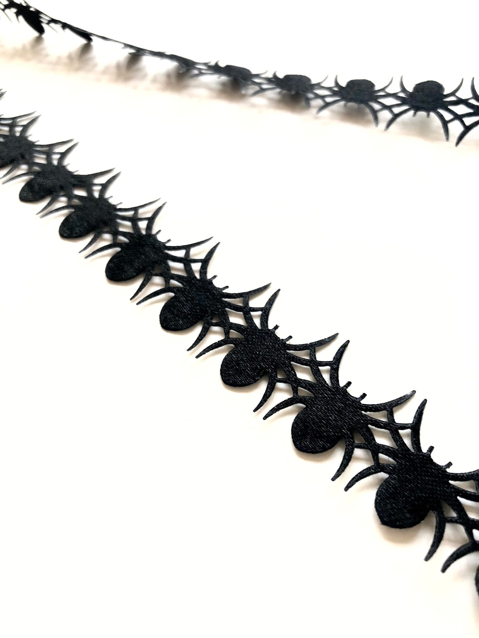 Black Spider Ribbon 7/8 Inch Laser Cut by the Yard - Etsy