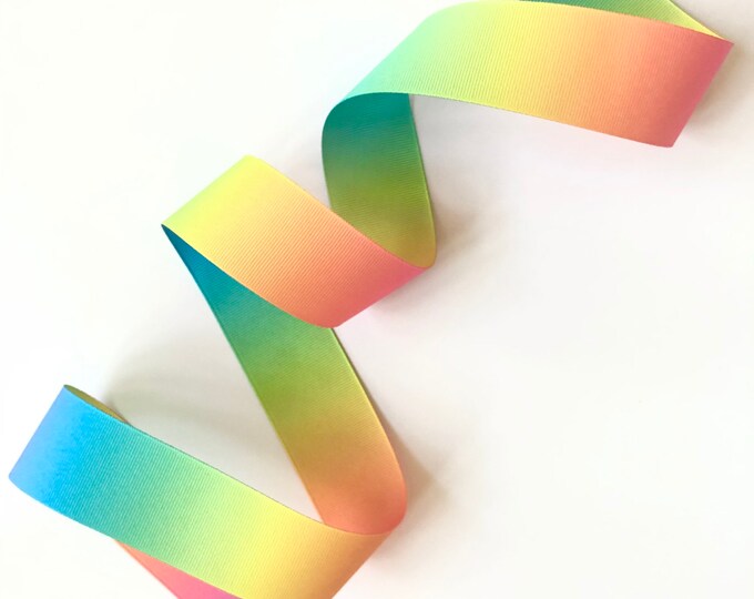 Ombre Rainbow Ribbon, 1 1/2 Inch Double Sided Grosgrain, for Gift Wrap ...