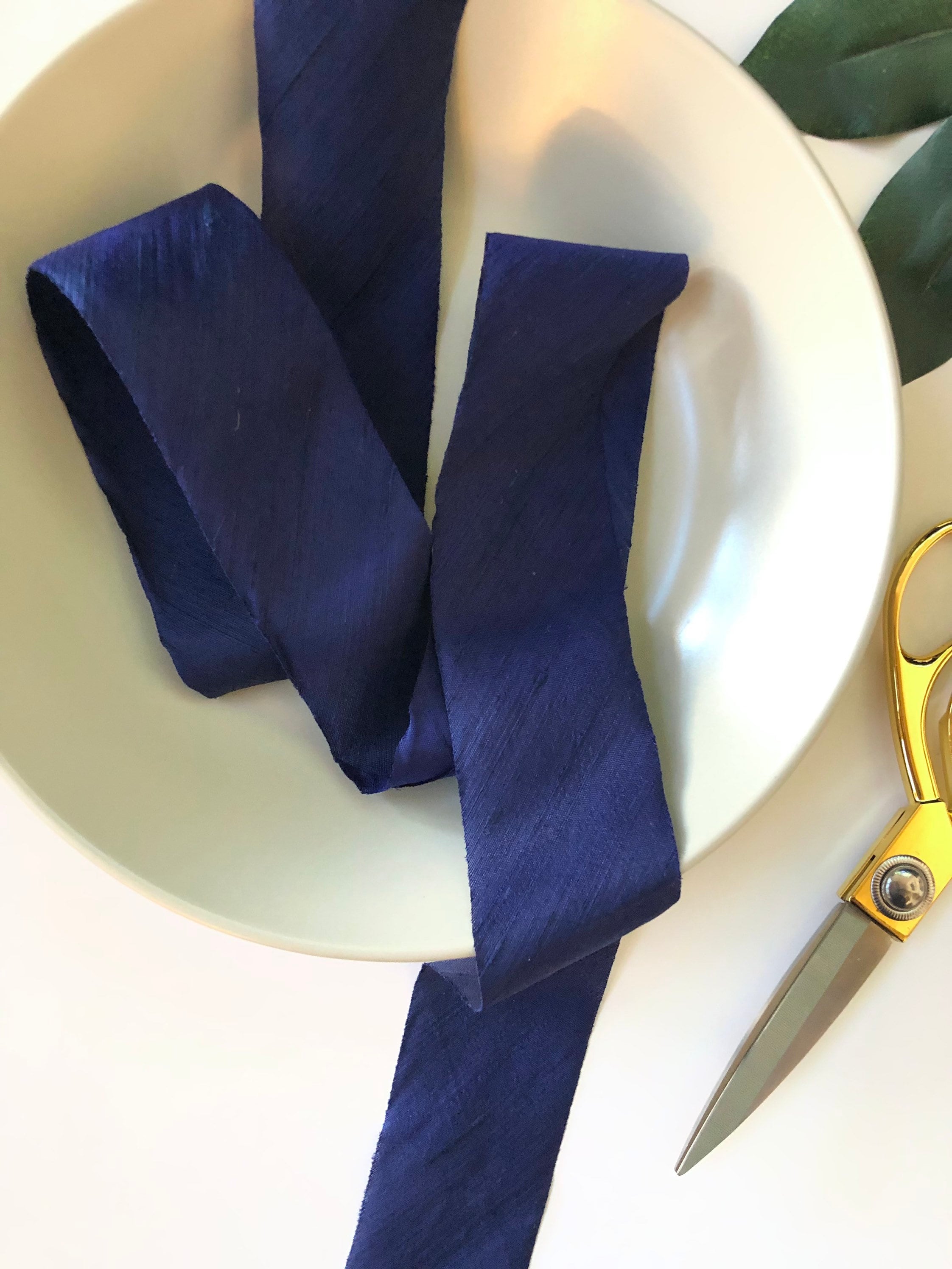 Navy Blue Silk Ribbon 2 Inch Wide by the Yard Raw Frayed - Etsy