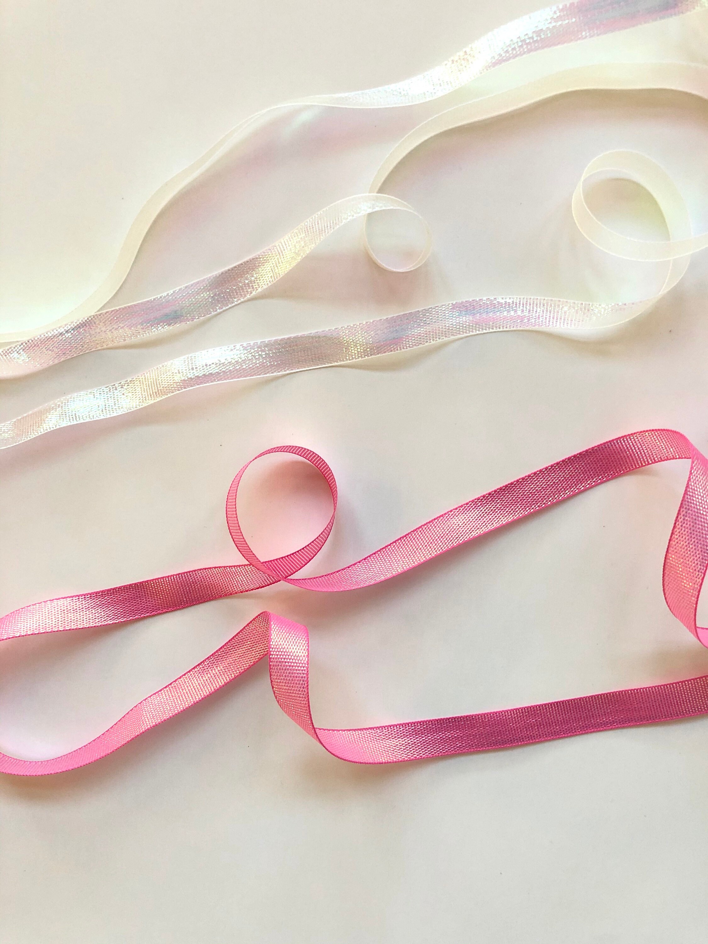 5 Yards 3/8 Pink or Clear Lamé Iridescent Ribbon for | Etsy