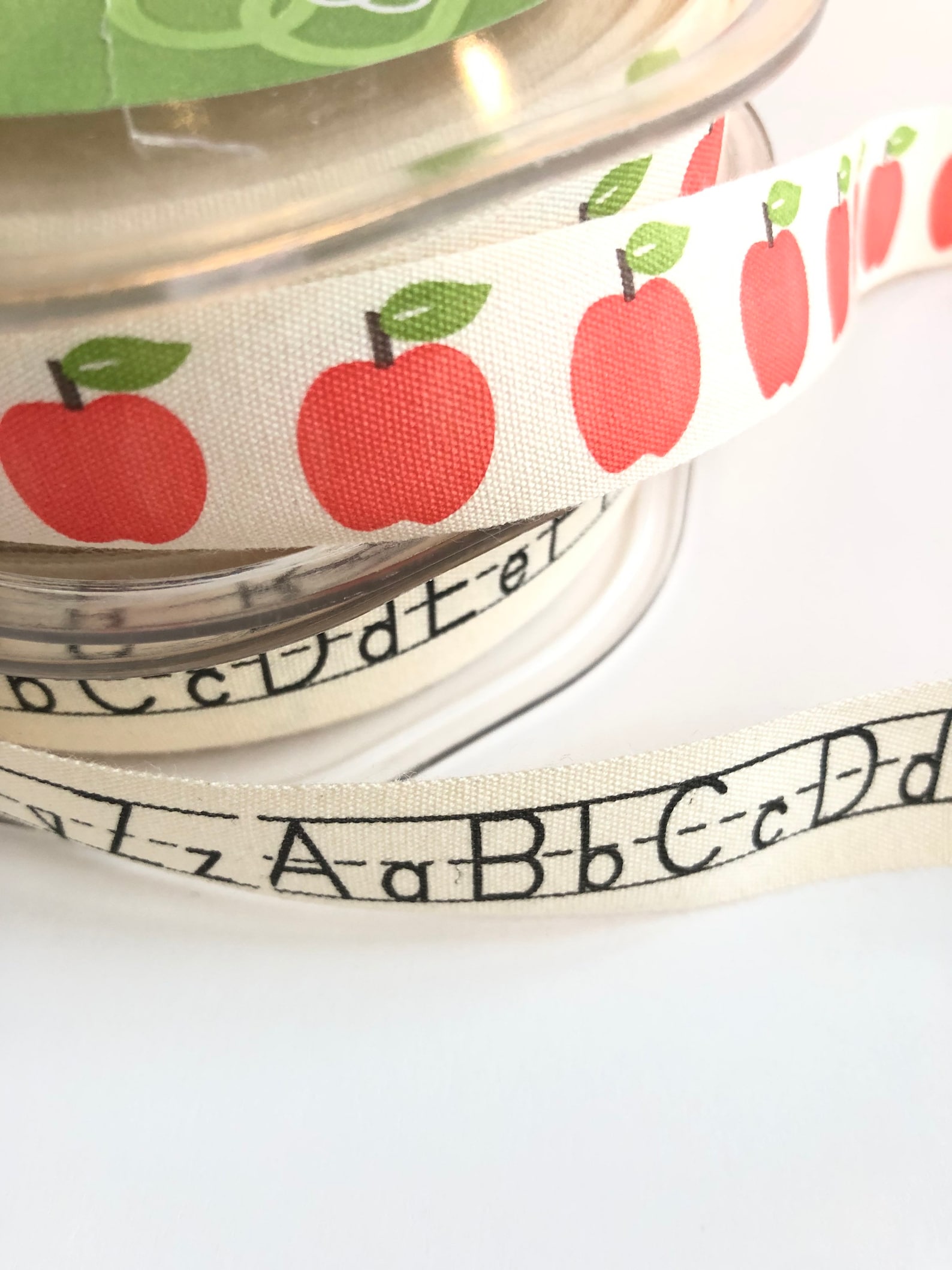 3/4” Ivory Cotton Canvas Ribbon, by the Yard, Apple or Alphabet, Gift ...