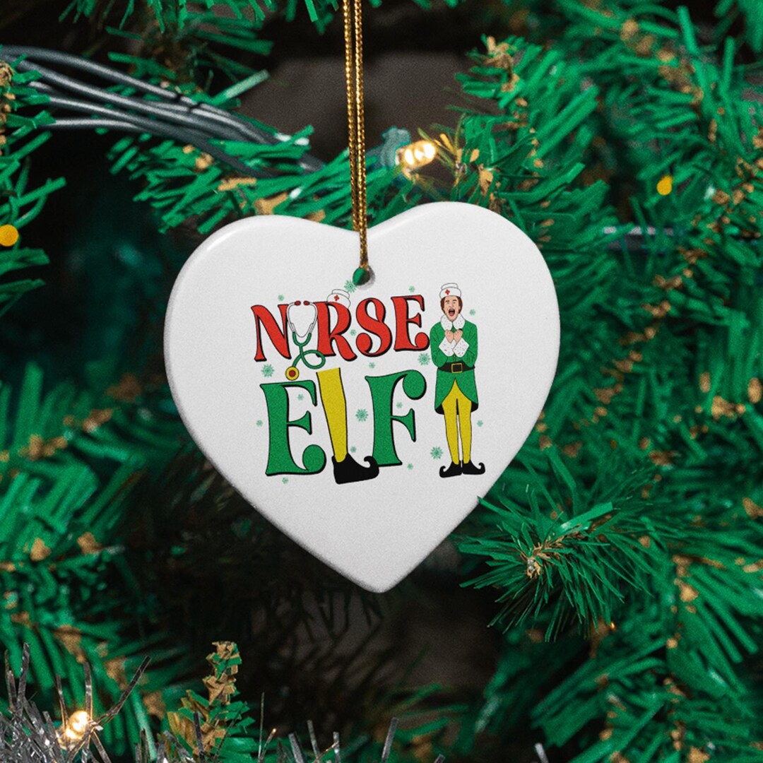 Nurse Elf Ceramic Ornament, Holiday Medical Badge (3-inch Keepsake) - Etsy