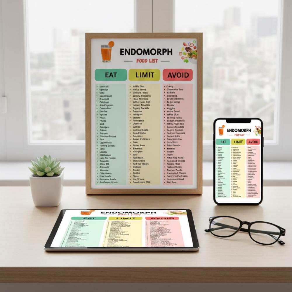 Endomorph Food List, Endomorph Diet Grocery List Printable, Protein ...