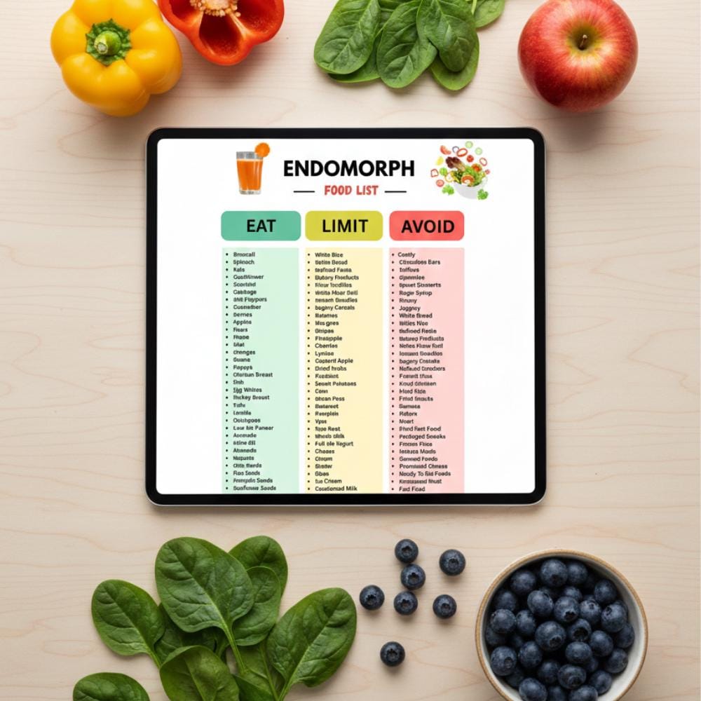 Endomorph Food List, Endomorph Diet Grocery List Printable, Protein ...