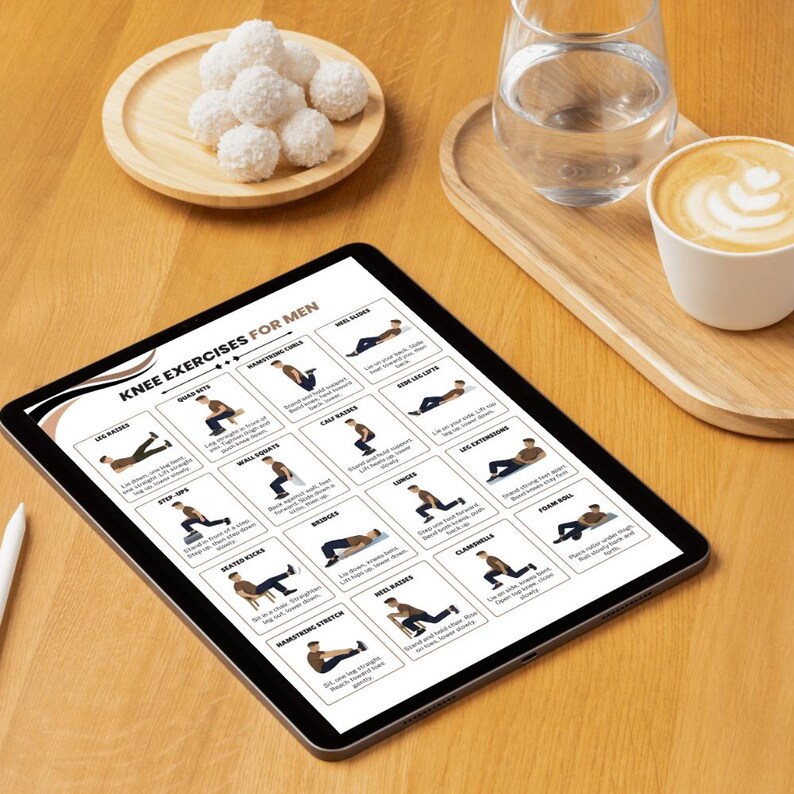 Knee Exercises Chart, Printable Exercise Chart, Senior Workout Routines ...