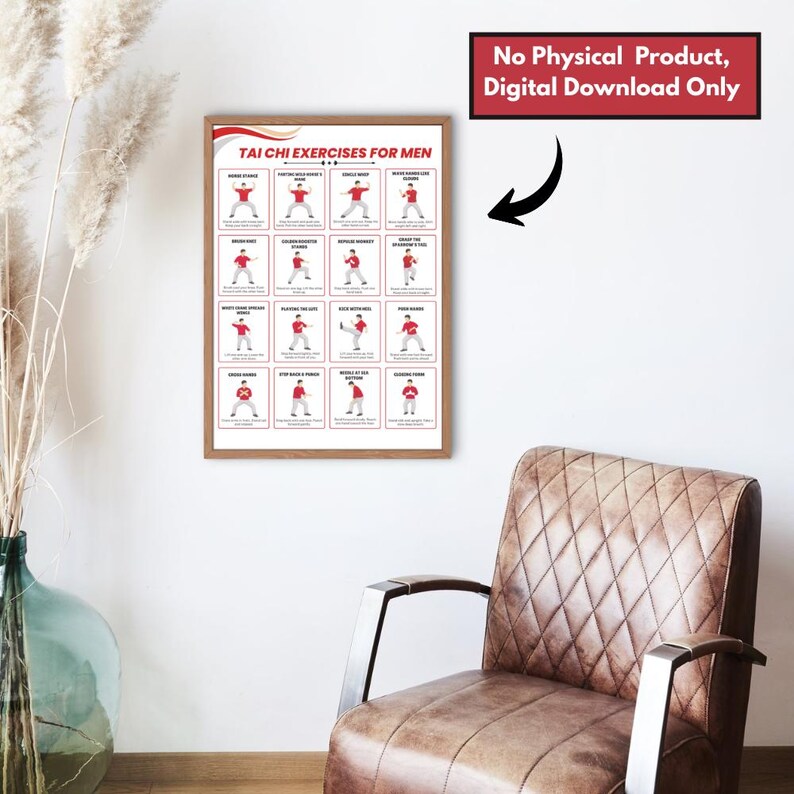 Printable Tai Chi Exercises for Men, Tai Chi Workout Chart, Tai Chi ...