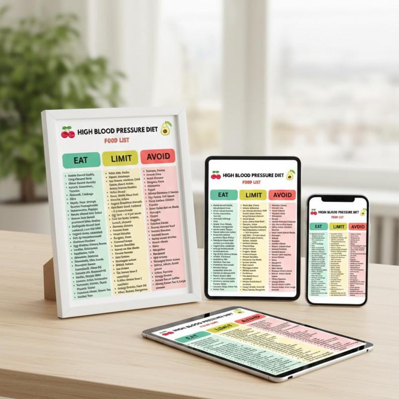 High Blood Pressure Diet Food List, Hypertension Grocery List Printable ...