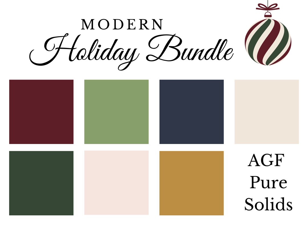 Modern Solids Curated Holiday Bundle | AGF Pure Solids Bundle for ...