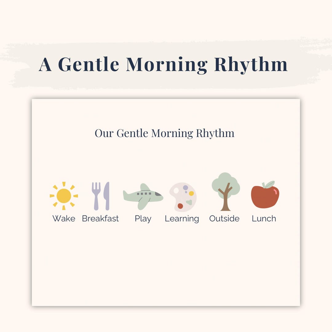 Preschool Morning Routine Chart | Gentle Visual Schedule for Homeschool ...