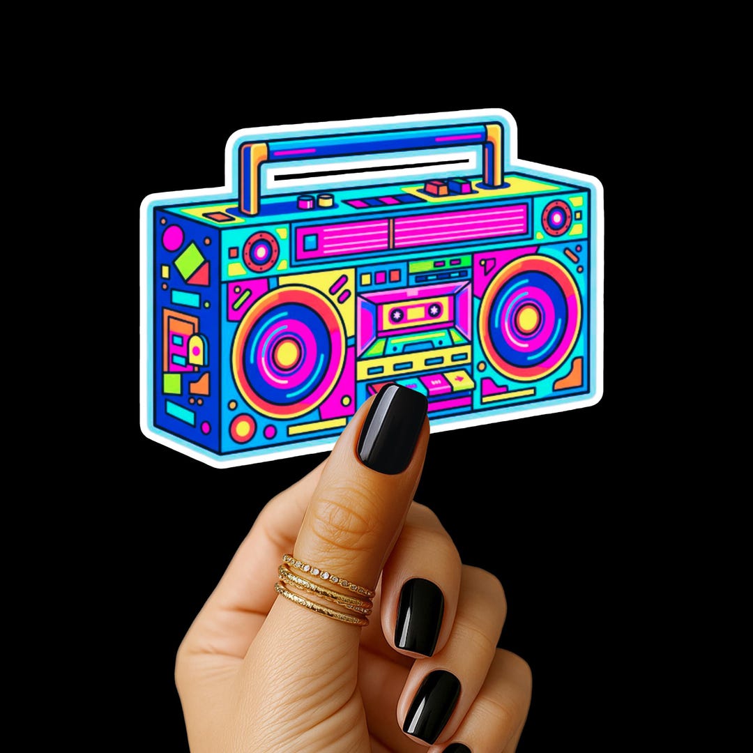 Sticker PNG (digital Download): Retro Boombox, 90s Png Clipart - Etsy