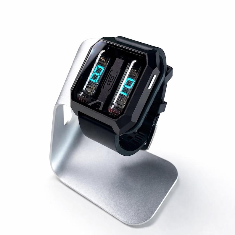 Nixie Tube Watch, Retro Futuristic Wrist Watch, Handmade Aluminum Watch ...