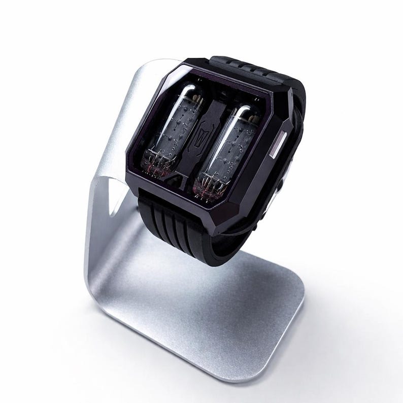 Nixie Tube Watch, Retro Futuristic Wrist Watch, Handmade Aluminum Watch ...