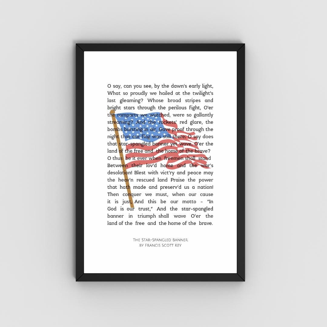 The Star-spangled Banner Printable Wall Art | Fourth of July Print ...