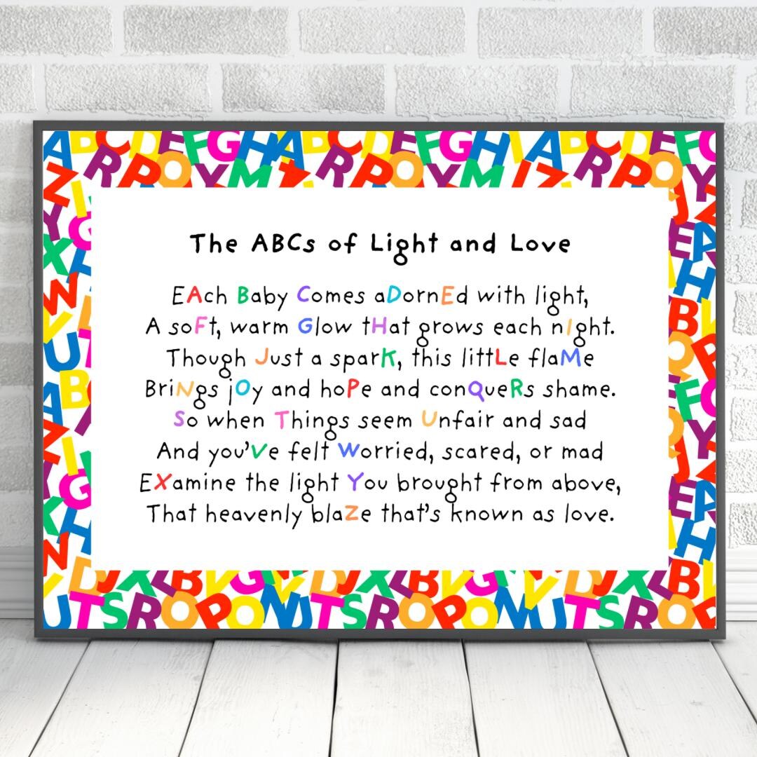 Nursery Wall Art Printable | Colorful Abcs Print for Kids | Rainbow ...