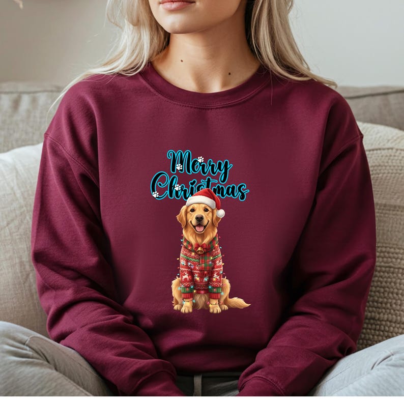 Merry Golden Retriever Christmas Sweatshirt, Hoodie, Dog Xmas Shirt - Etsy