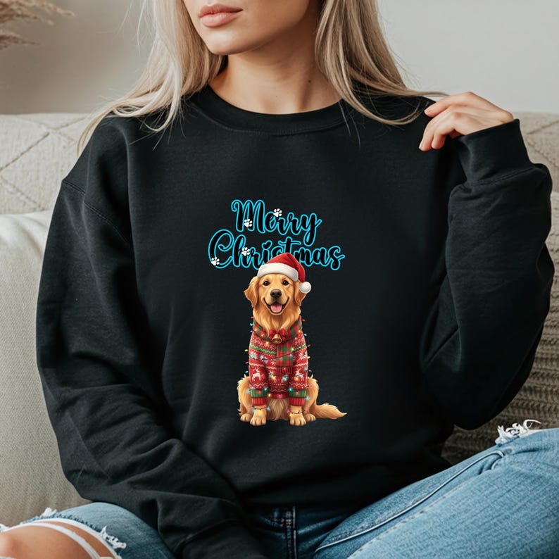 Merry Golden Retriever Christmas Sweatshirt, Hoodie, Dog Xmas Shirt - Etsy