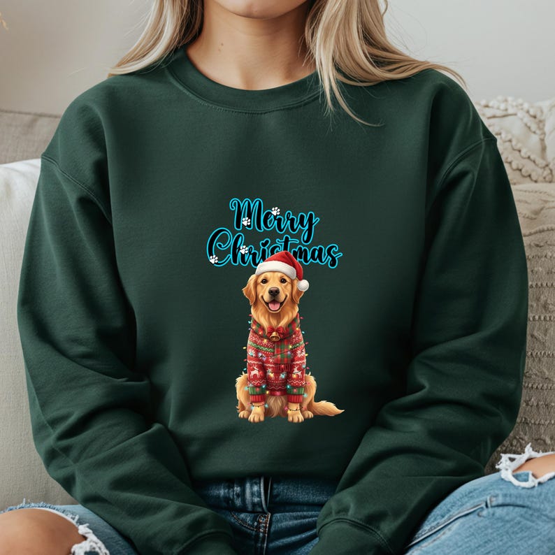 Merry Golden Retriever Christmas Sweatshirt, Hoodie, Dog Xmas Shirt - Etsy