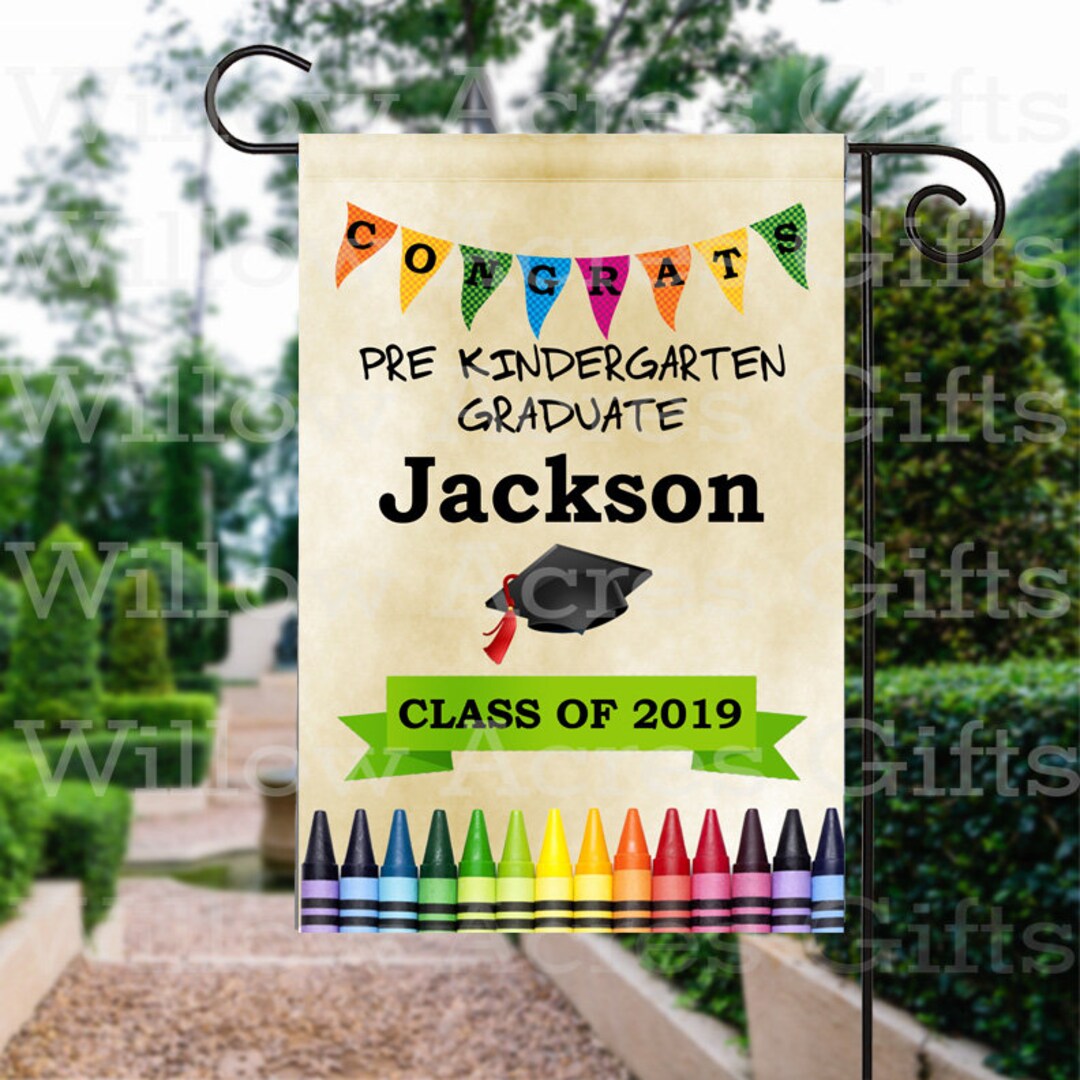 PRE Kindergarten Graduation Flag Design, Sublimation Design, Digital ...