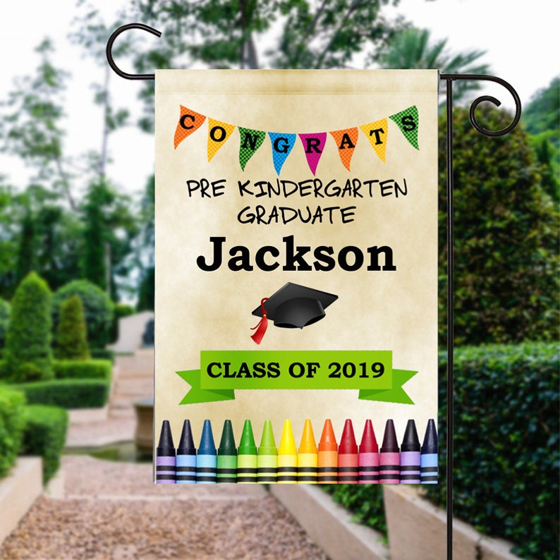 PRE Kindergarten Graduation Flag Design Sublimation Design | Etsy
