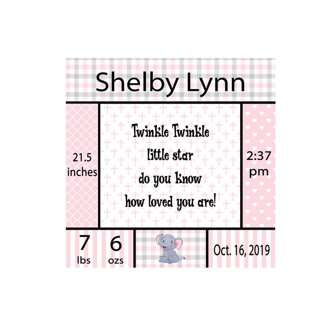 Digital Birth Stat Design, PNG Design, Baby Birth Stat File - Etsy