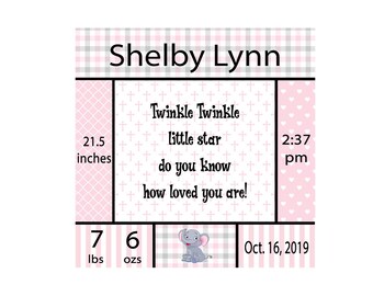 Digital Birth Stat Design PNG Design Baby Birth Stat File | Etsy