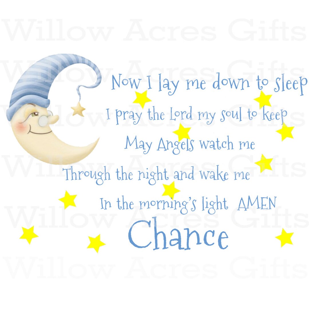 Digital Pillowcase Design, Prayer Clip Art, Bedtime Prayer, Sublimation ...