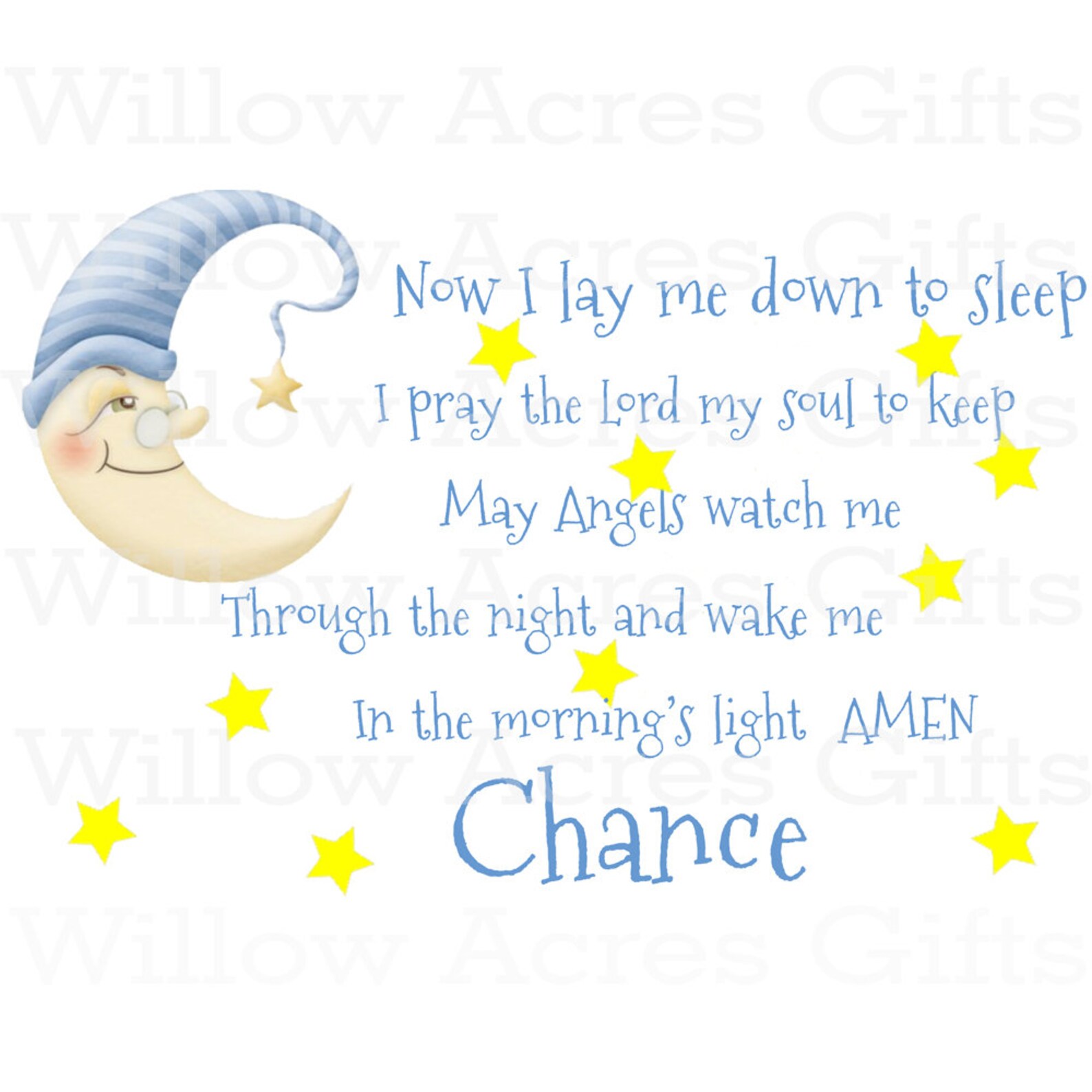 Digital Pillowcase Design Prayer Clip Art Bedtime Prayer | Etsy