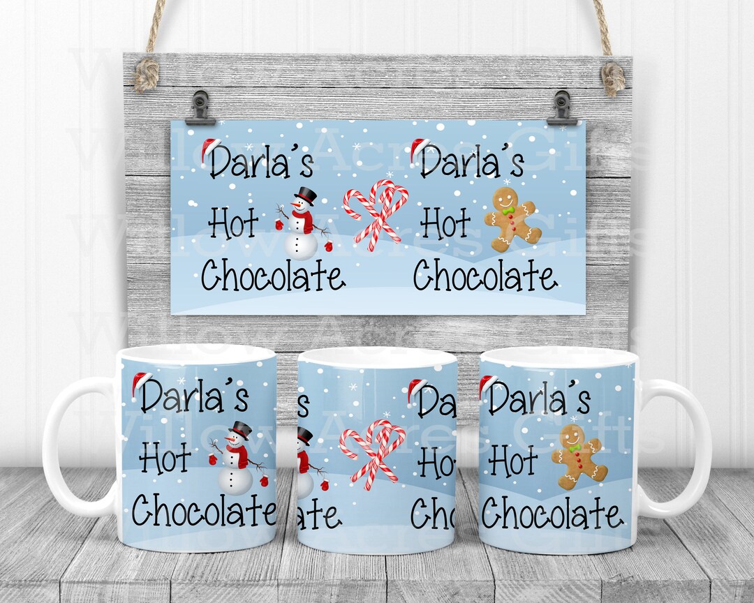 Christmas Mug Design, Mug PNG, Hot Cocoa Digital Design, Child's Cocoa ...