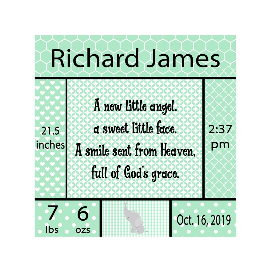 Digital Birth Stat Design, PNG Design, Baby Birth Stat File - Etsy