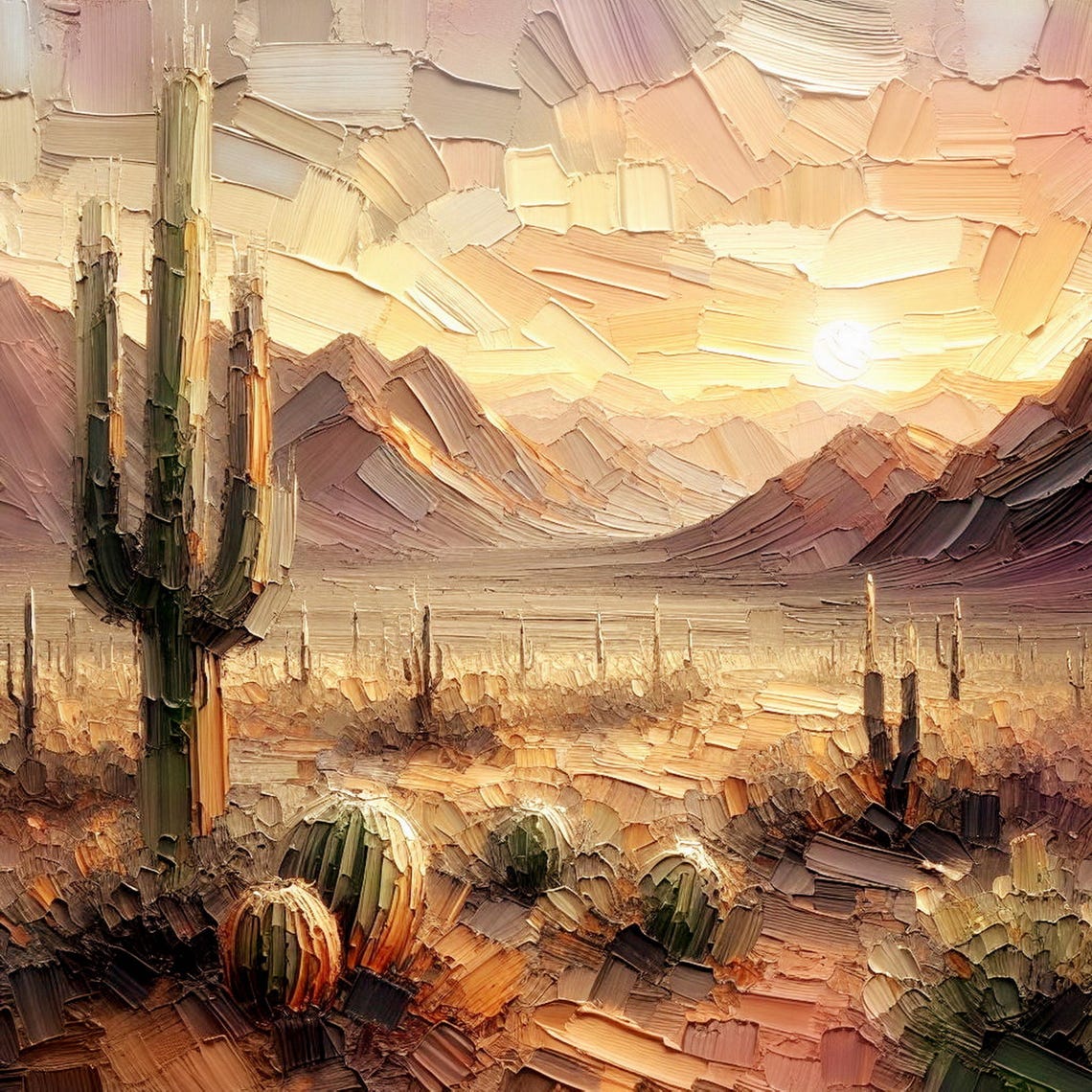 Saguaro Painting Desert Sunset Art Print Cactus Landscape Wall Art - Etsy