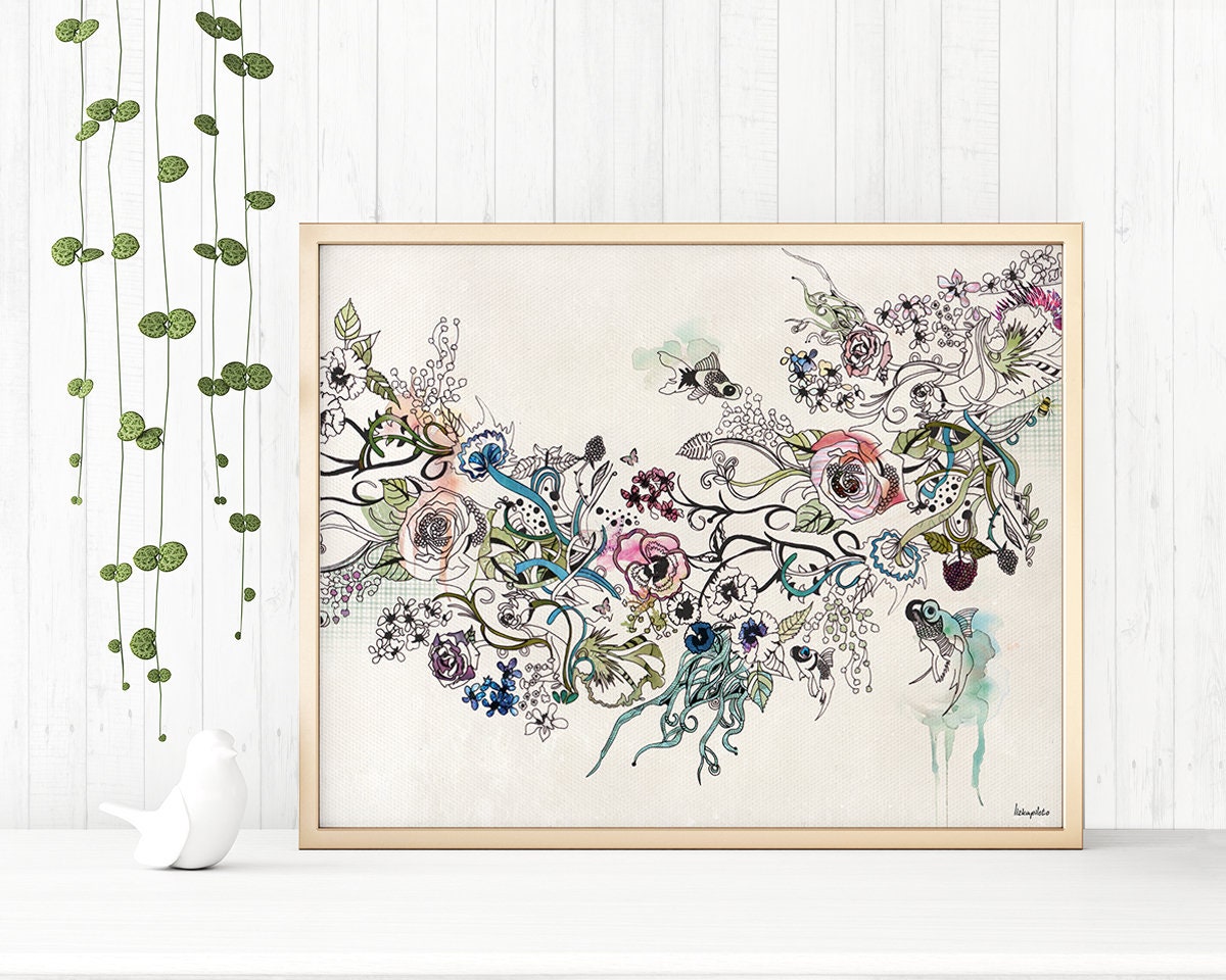 Giclee Flower Print, Flowers Watercolor Print, Giclee Art Print ...