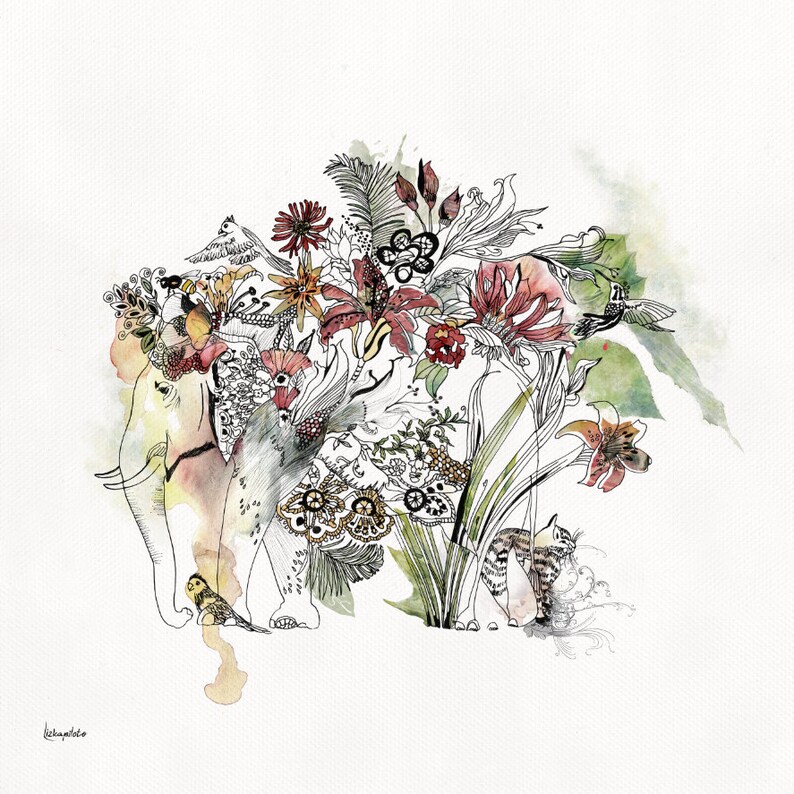 Animal Paintings, Set of 2 Prints, Watercolor Print Set, Set of 2 Wall ...