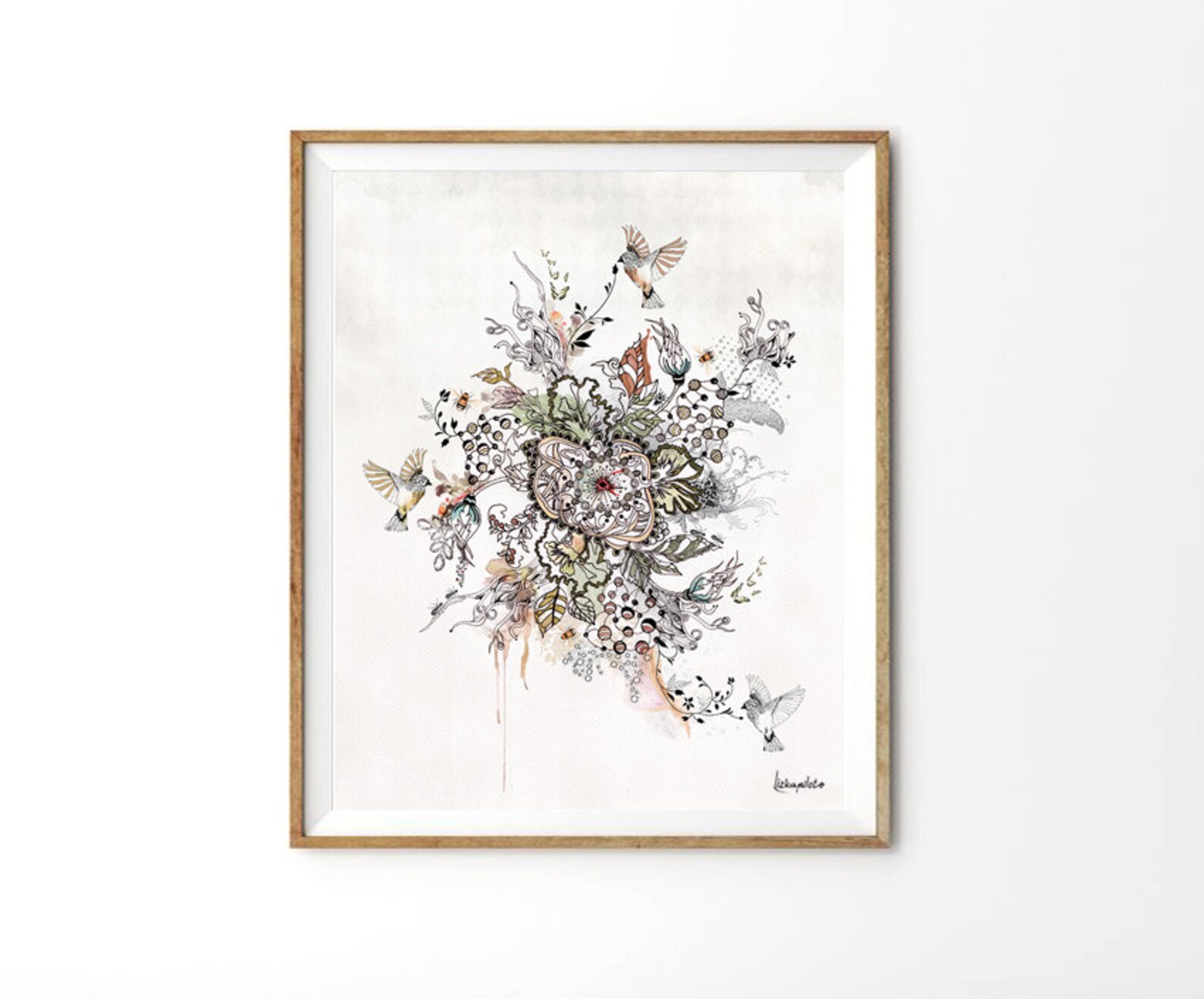 Modern Ink Drawing Abstract Floral Art Ink Art Modern Art - Etsy