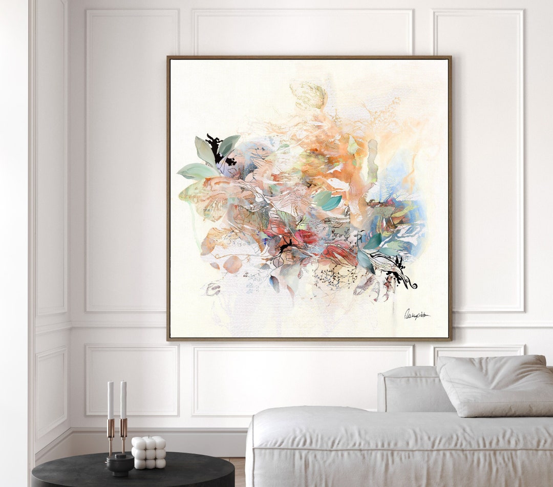 Abstract Wall Art Print, Light Pastel Colored Abstract Painting, Extra ...