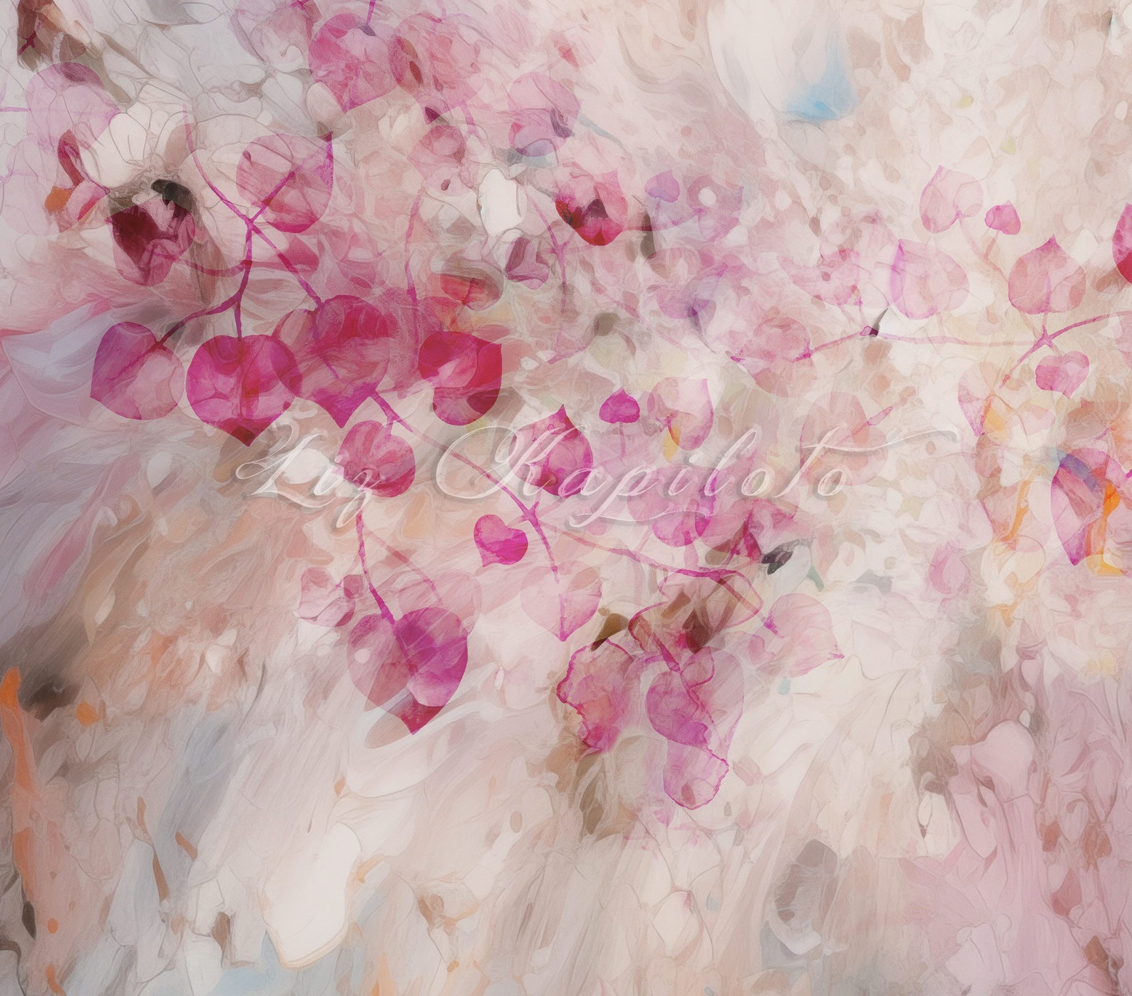 Abstract Painting Print, Pink Wall Art Large, Botanical Abstract Wall ...