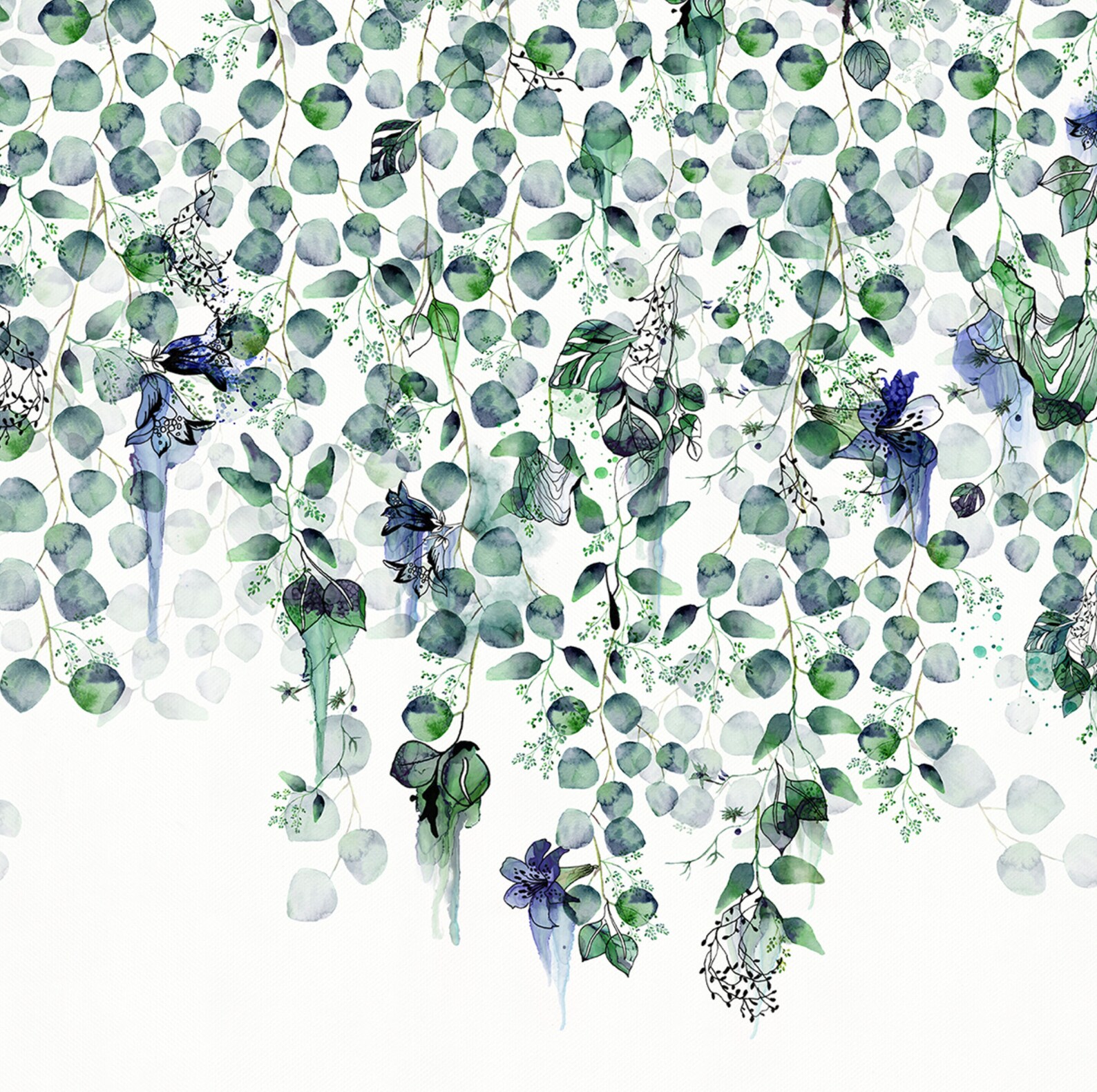 Set of 2 Canvas Art Green Botanical Painting Extra Large - Etsy