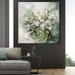 Extra Large Nature Wall Art, Green Abstract Floral Painting, Tropical ...