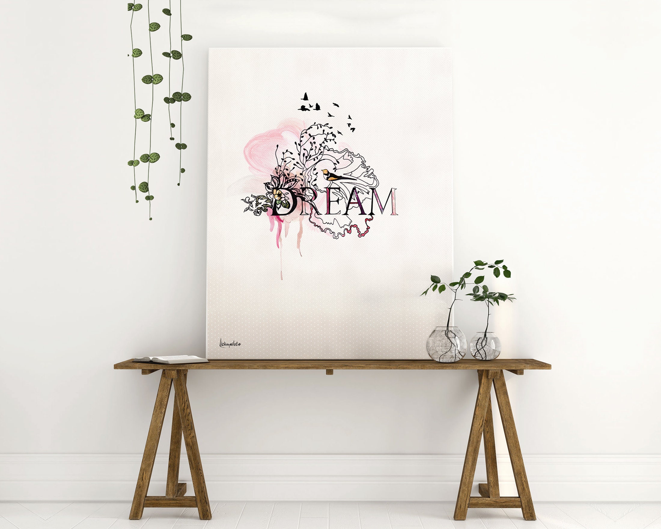 Wall Art Bedroom Dream Print Typography Print Bedroom Art | Etsy