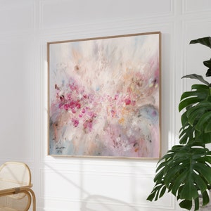 Abstract Painting Print, Pink Wall Art Large, Botanical Abstract Wall ...