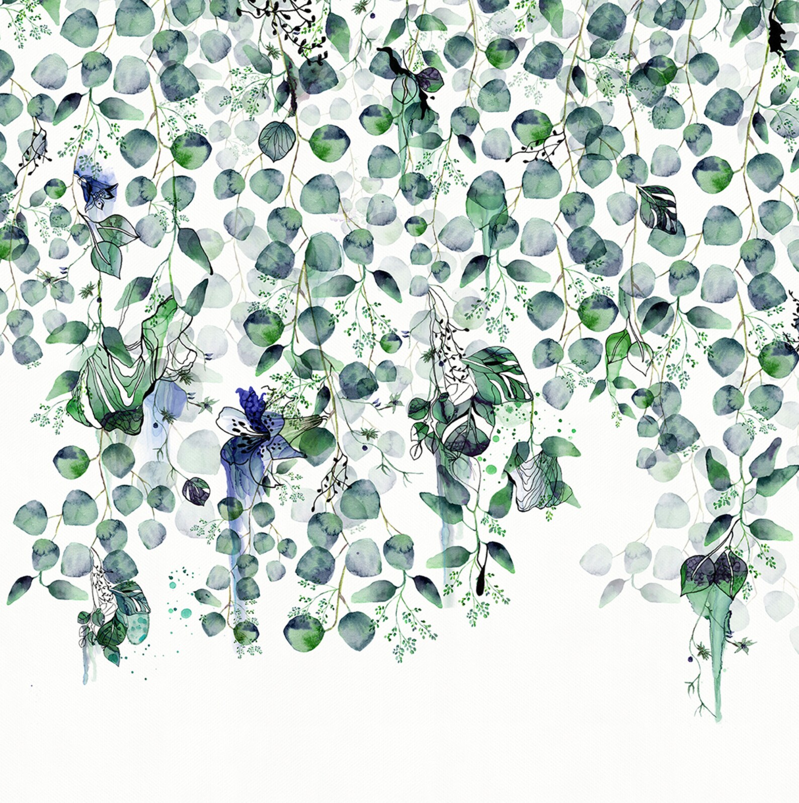 Set of 2 Canvas Art Green Botanical Painting Extra Large - Etsy