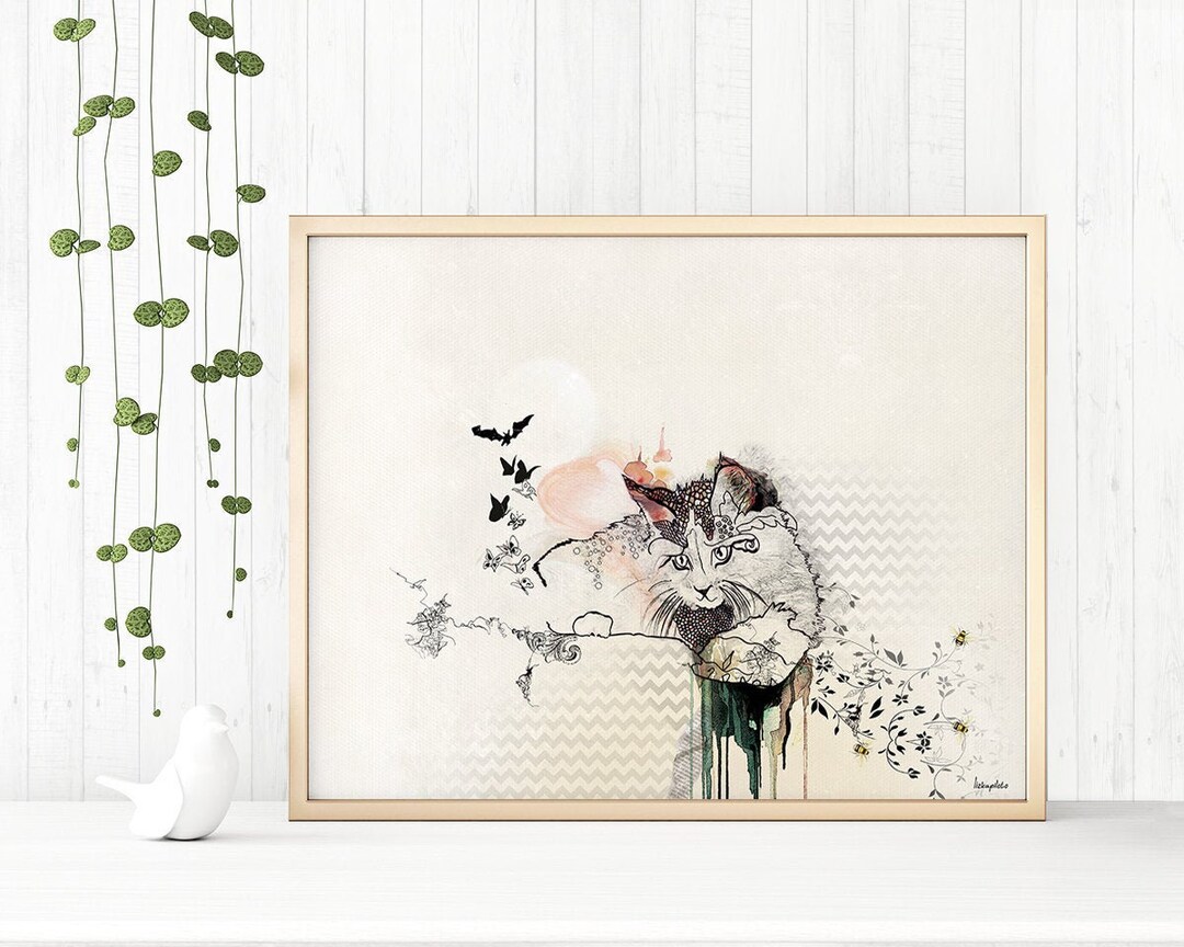 Cat Drawing Print of Original Drawing Cat Lover Gift - Etsy