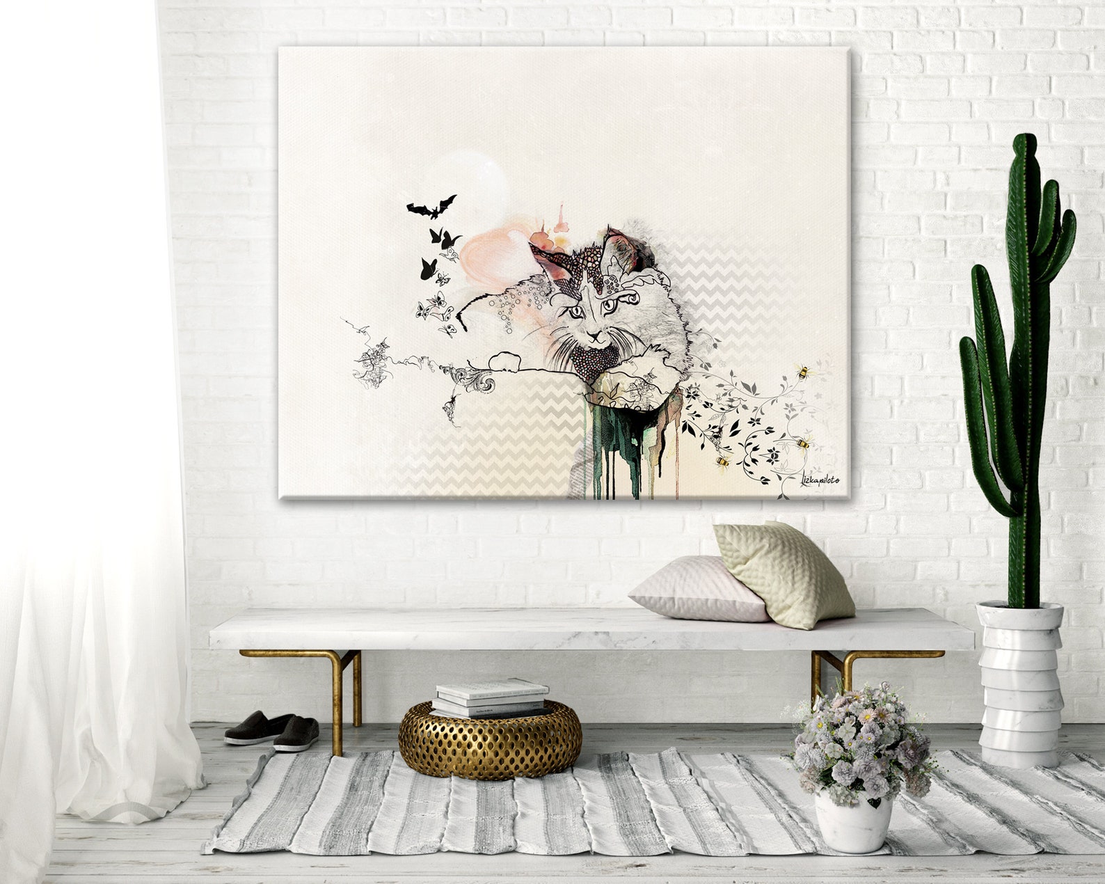 Cat Drawing Print of Original Drawing Cat Lover Gift - Etsy