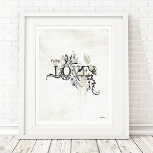 Love Wall Decor, Love Word Art, Typography Wall Art, Love Print ...