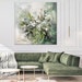Extra Large Nature Wall Art, Green Abstract Floral Painting, Tropical ...